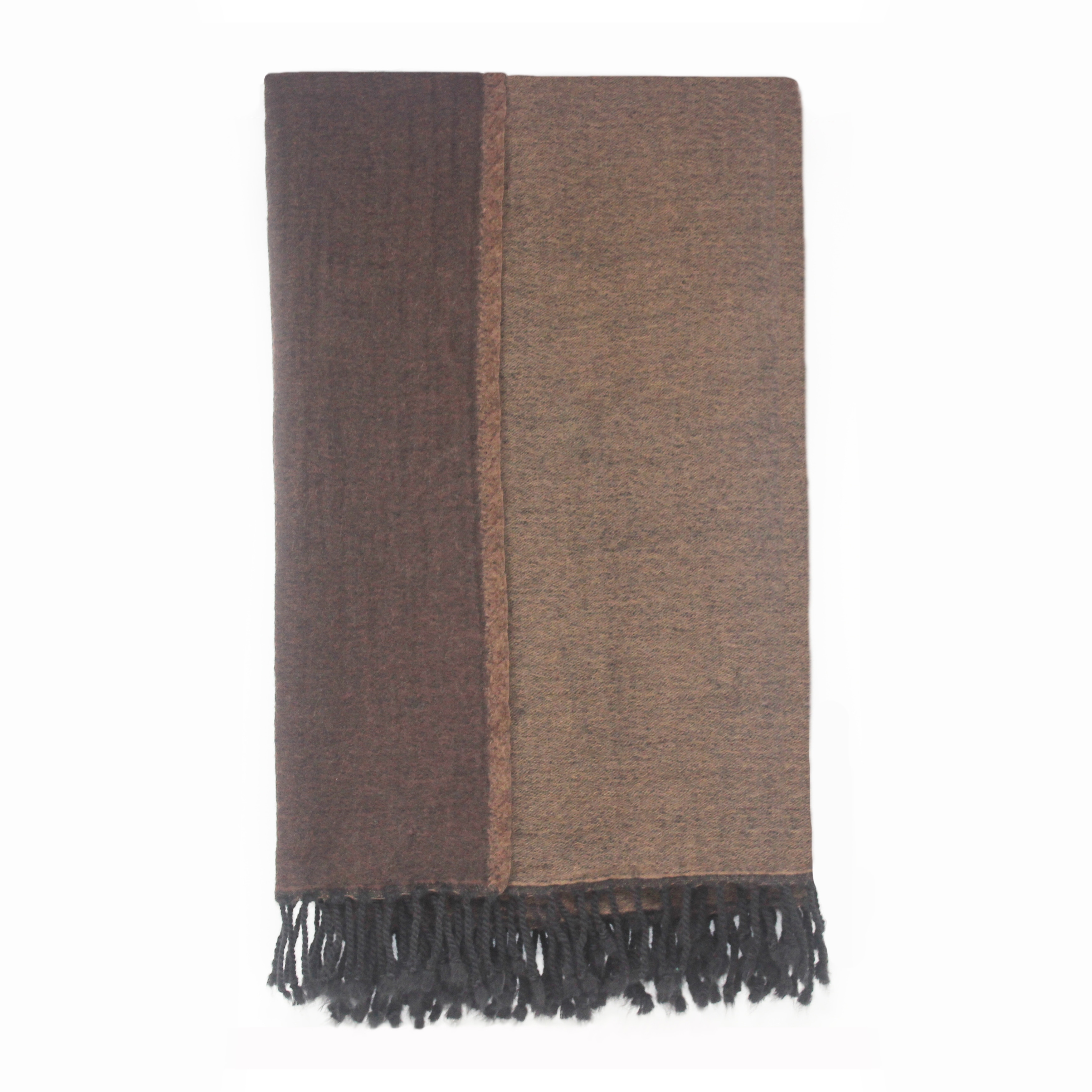 Melange Home 100% Merino Wool Collection Reversible Throws Brown ...