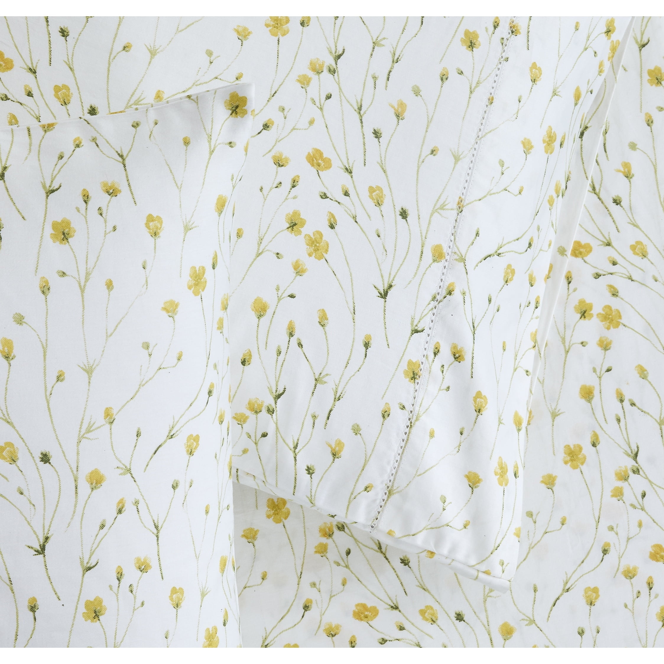 Melange Home Printed Floral Design Cotton Collection Sheet Set and ...