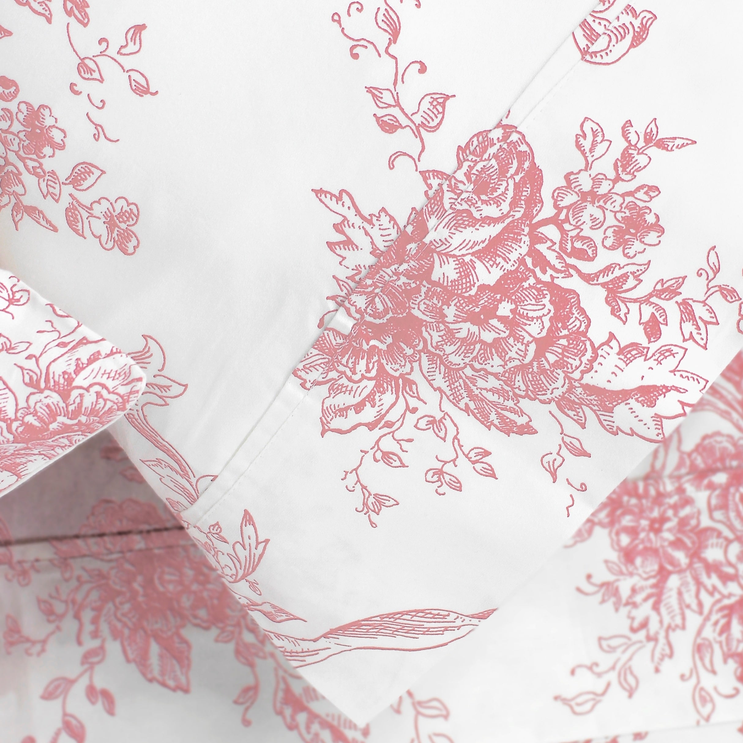 Melange Home Printed Floral Design Cotton Collection Sheet Set and ...