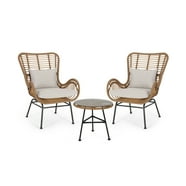 Mainstays Skyler Steel 3-Piece Wicker Rope Chat Set, Grey - Walmart.com