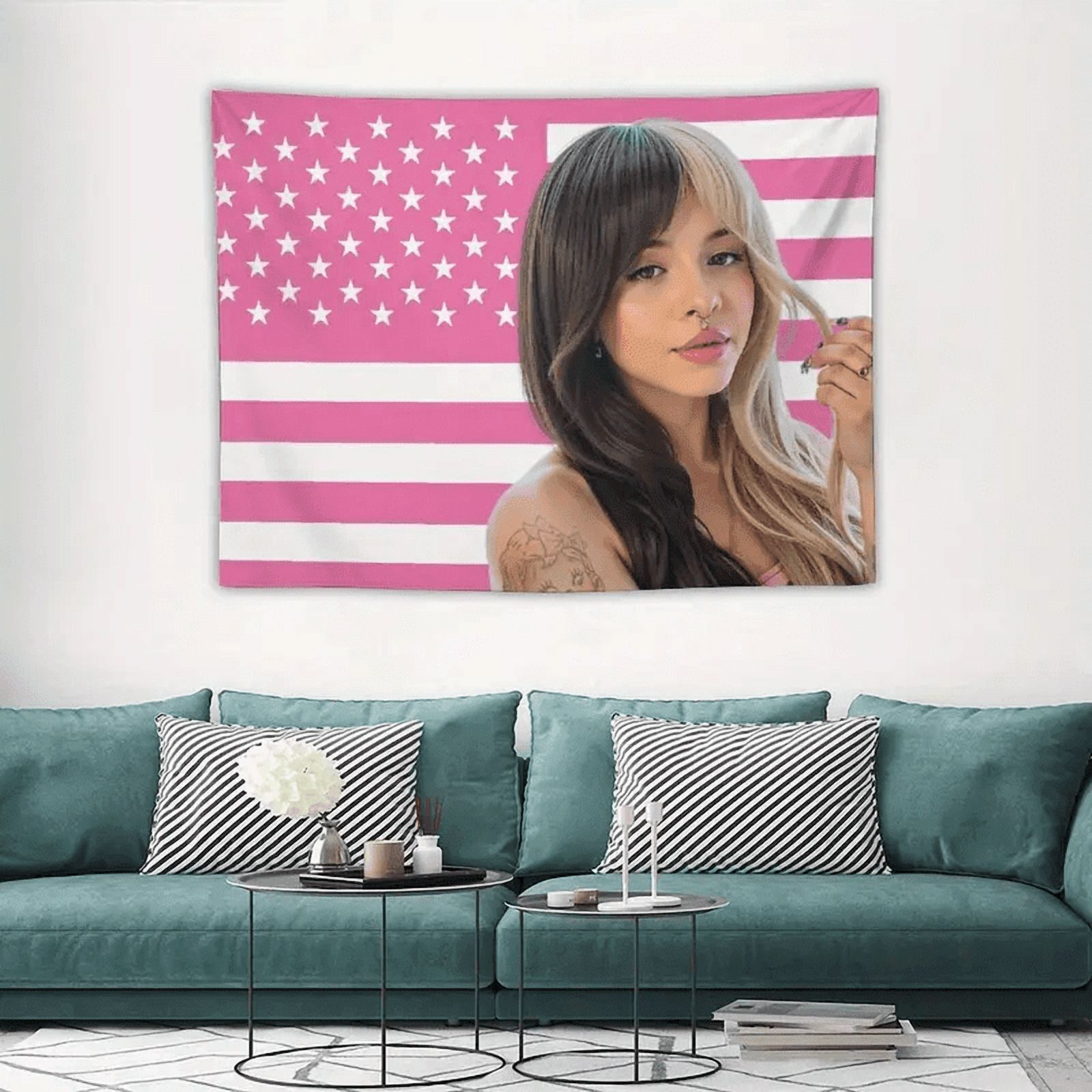 Melanie Martinez Inspired Tapestry - Pink American Flag Design with ...