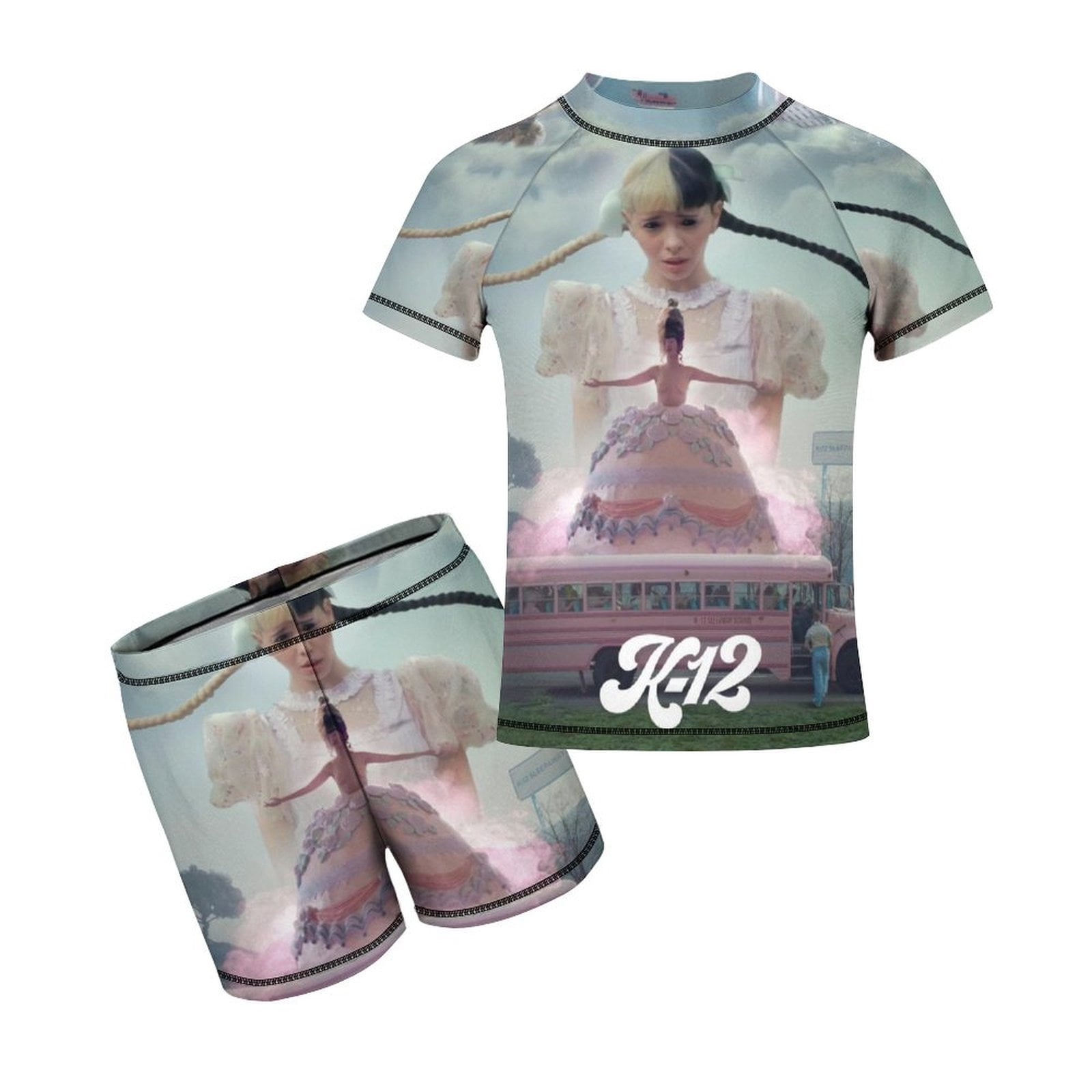 Melanie Martinez Rash Guard Set 2 Piece Short Sleeve Swim Shirts with ...