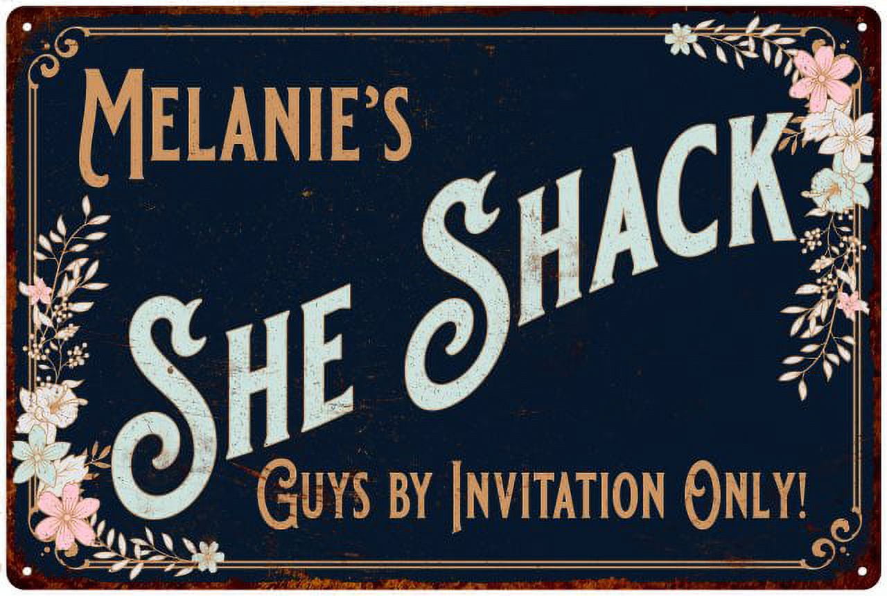 Melanie's SHE SHACK Sign Metal Wall Decor 12 x 18 Matte Finish Metal ...