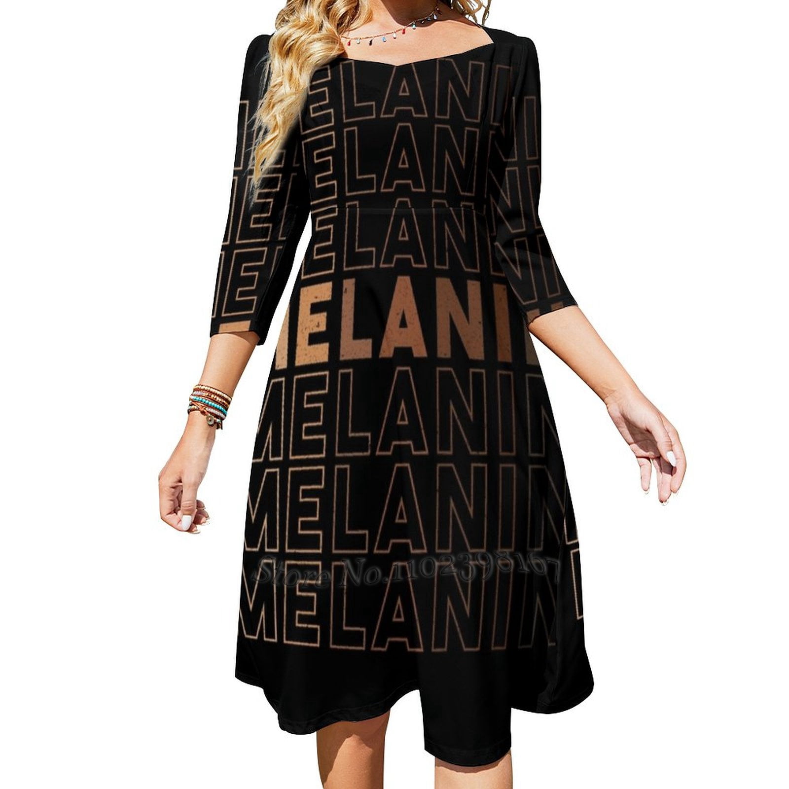 Melanin Black Pride History Month Apparel African American Square Neck ...