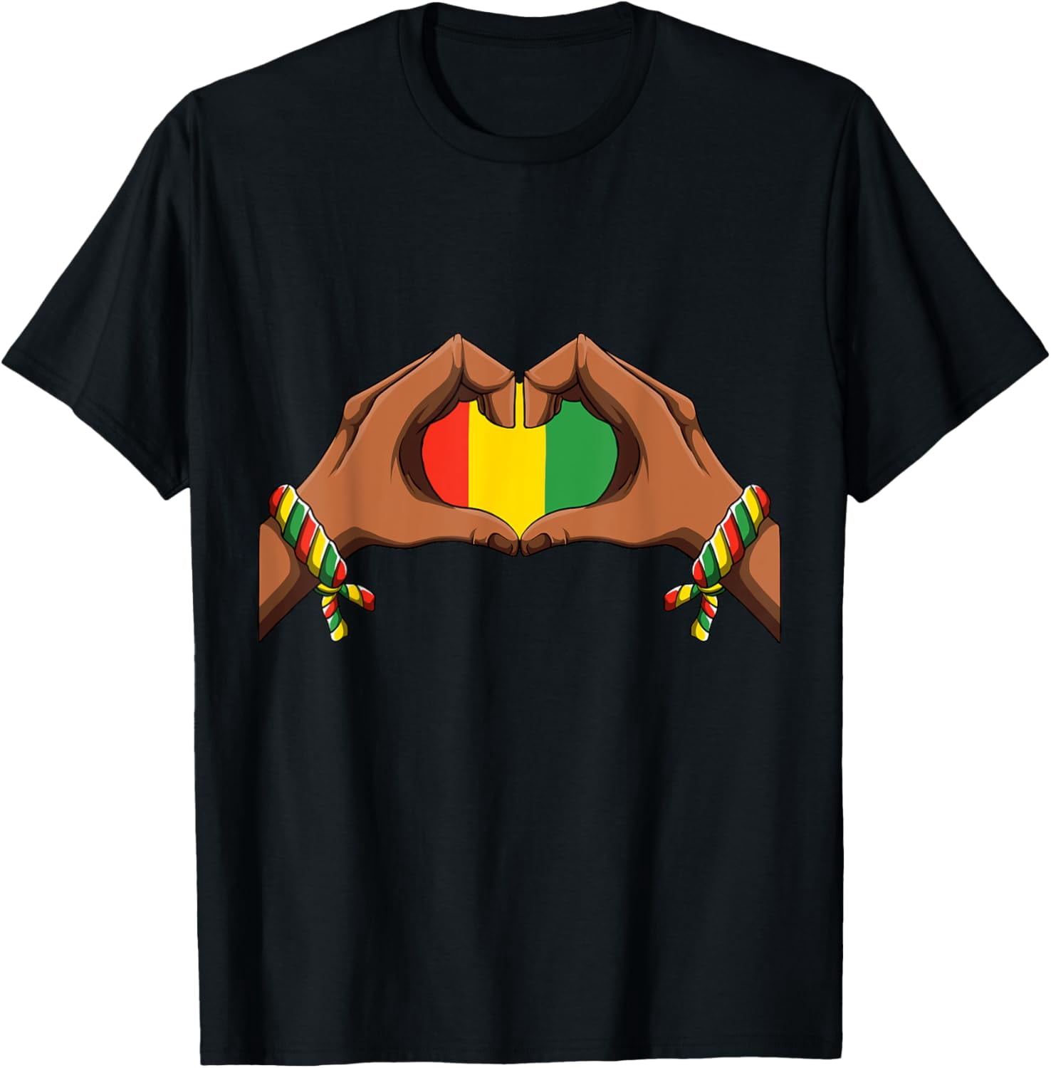 Melanin Hand Heart Black_History_ BLM African American Flag T-Shirt ...