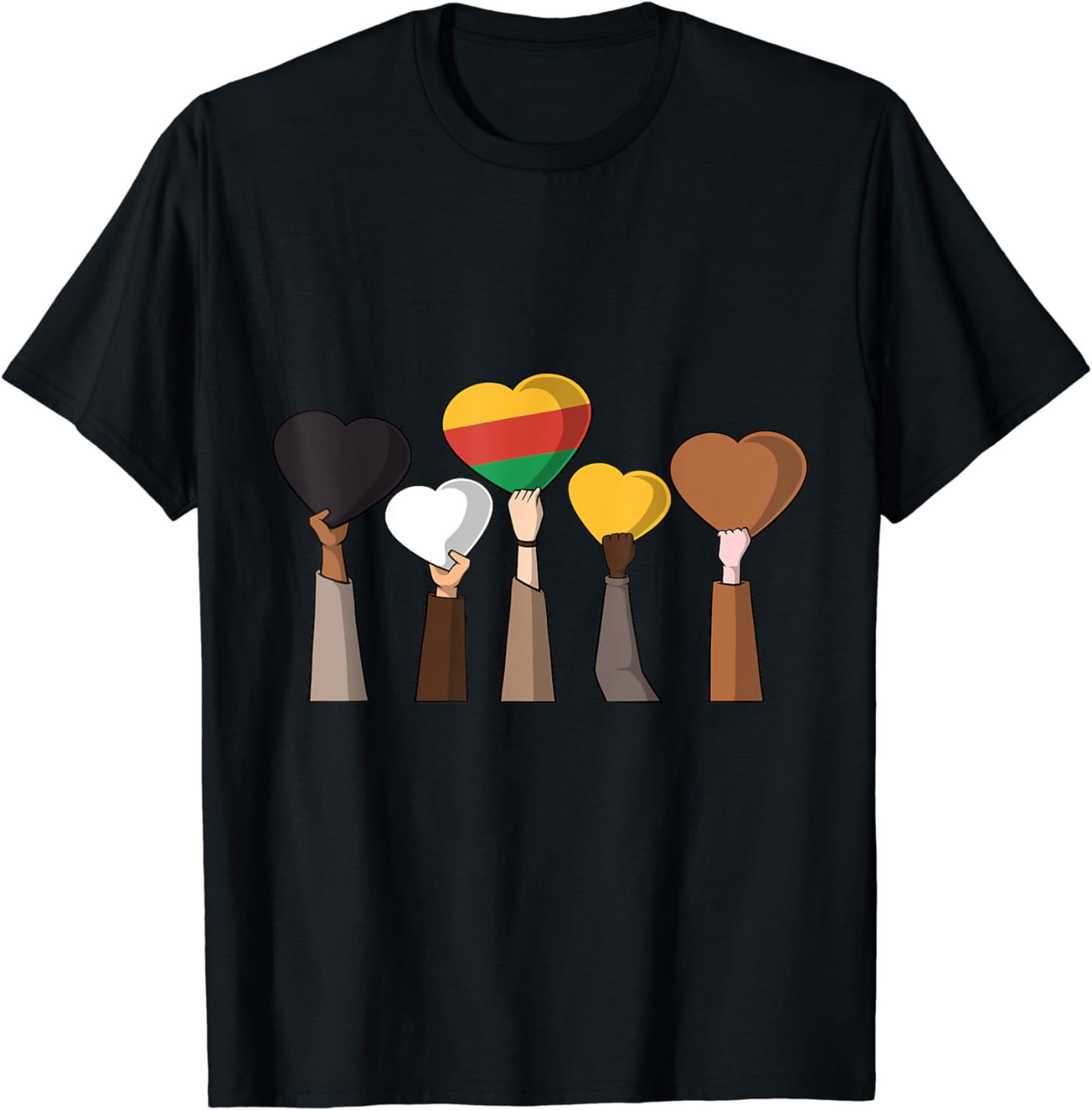 Melanin Heart Black History Month Cool BLM African American T-Shirt ...