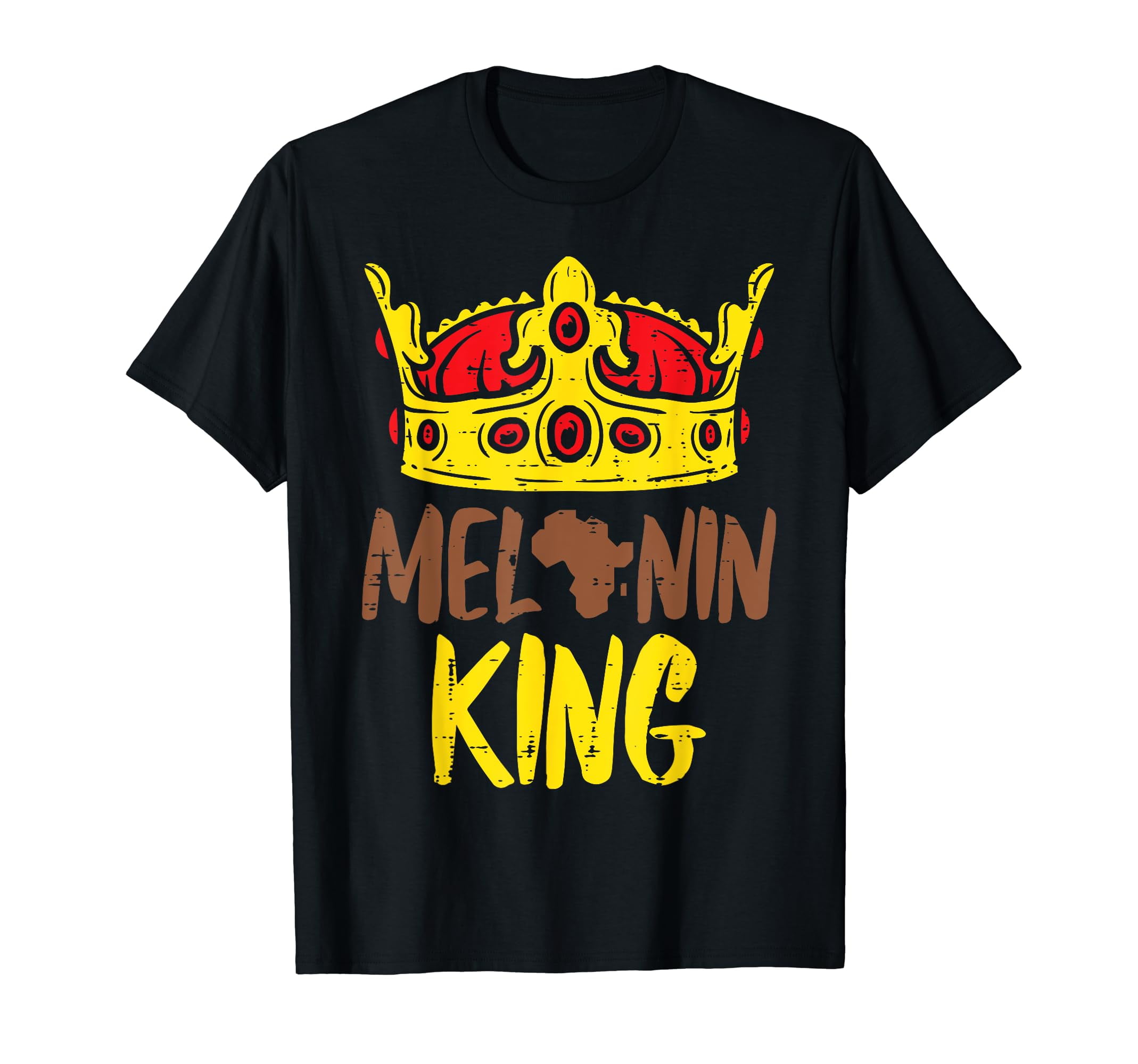 Melanin King Crown Black History African BHM Couple Men Him T-Shirt ...