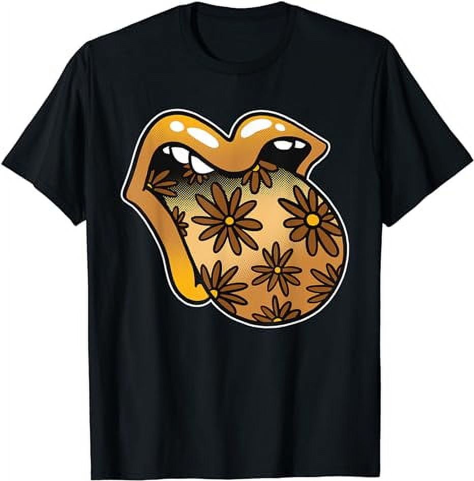 Melanin Lips And Tongue Black History Month Cool BLM Flower T-Shirt ...