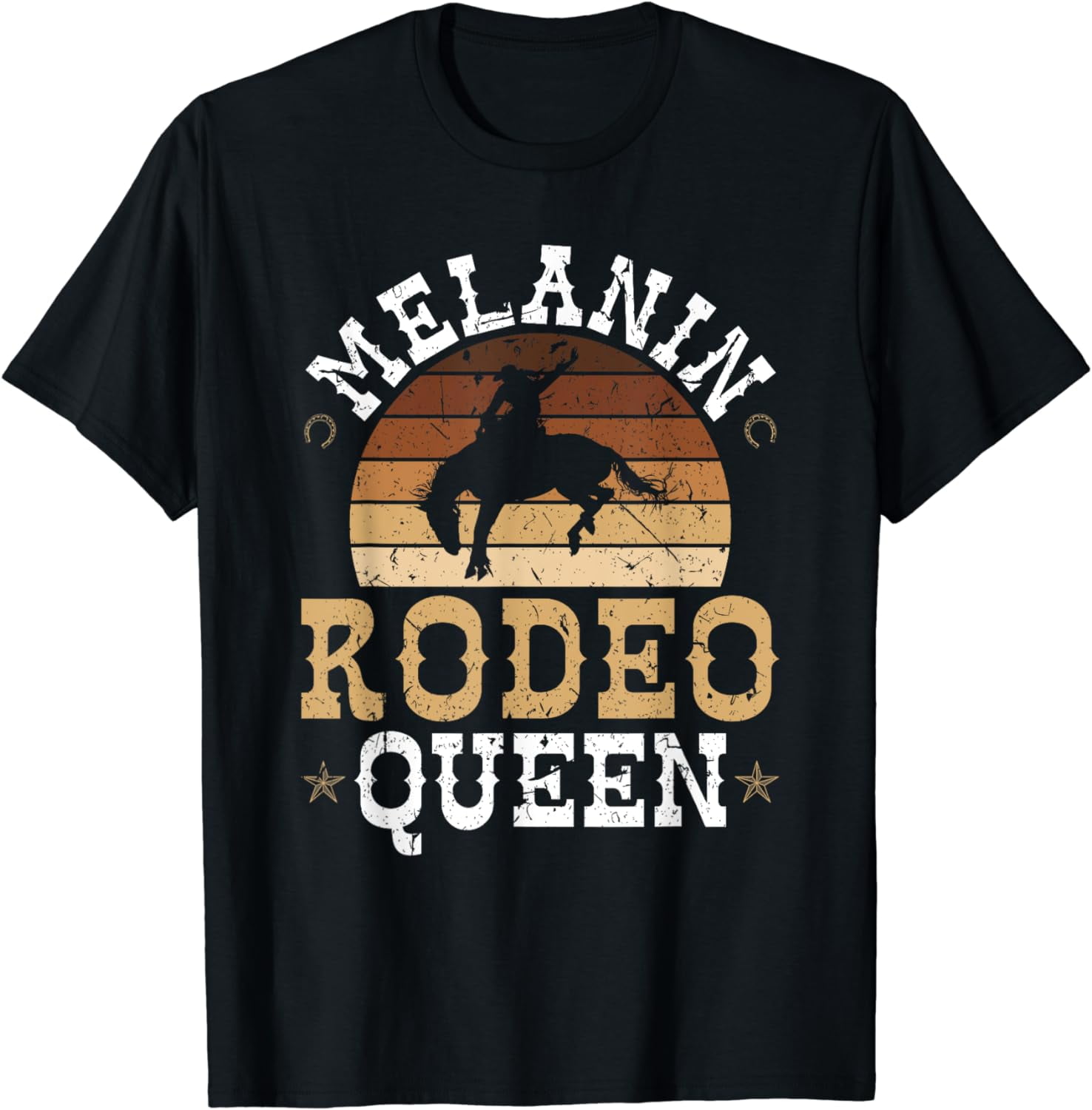 Melanin Rodeo Queen Bronc Riding African American Cowgirl T-Shirt ...