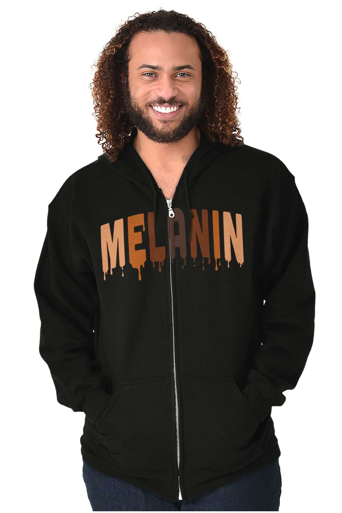 Melanin Skin Shades Paint Drip Zip Up Hoodie Men's Women's Brisco ...