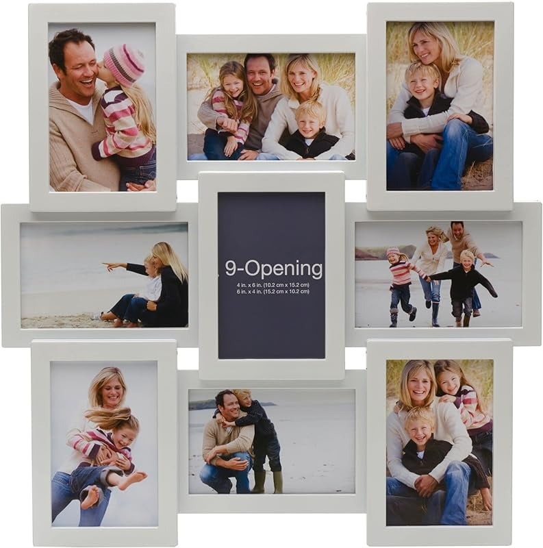 Melannco 12 Opening Collage Frame, Displays 4x6 and Six 6x4 Inch Photos ...