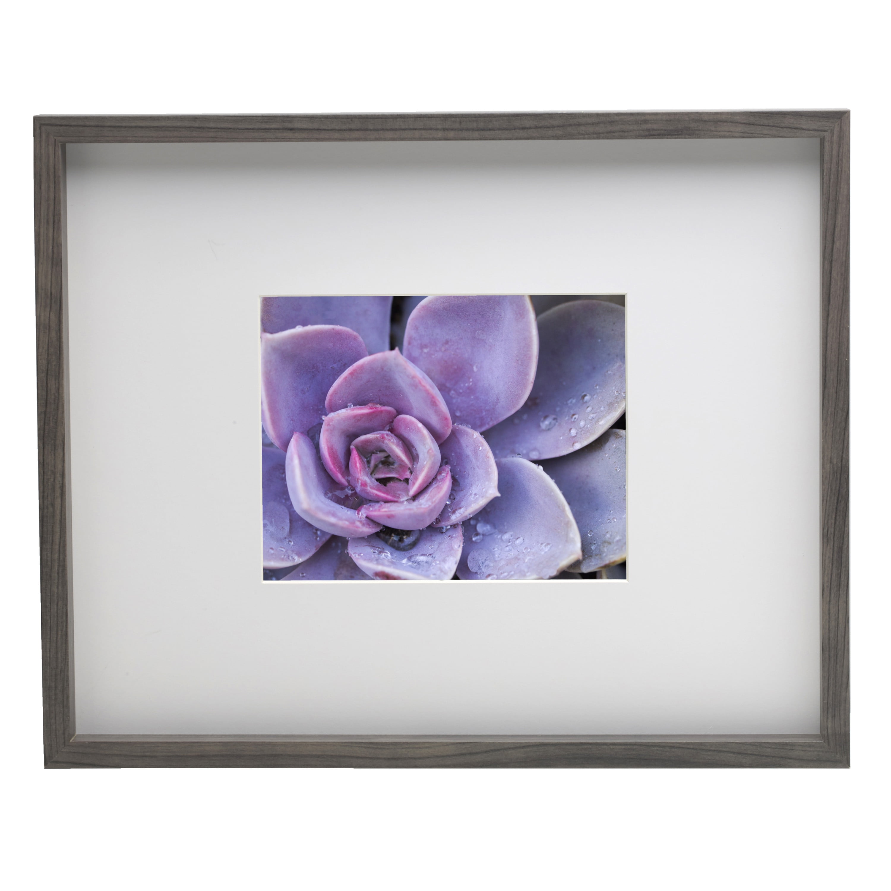 Melannco 17X21-inch Gray MDF Wood Picture Frame, Matted for 8X10 Photo ...