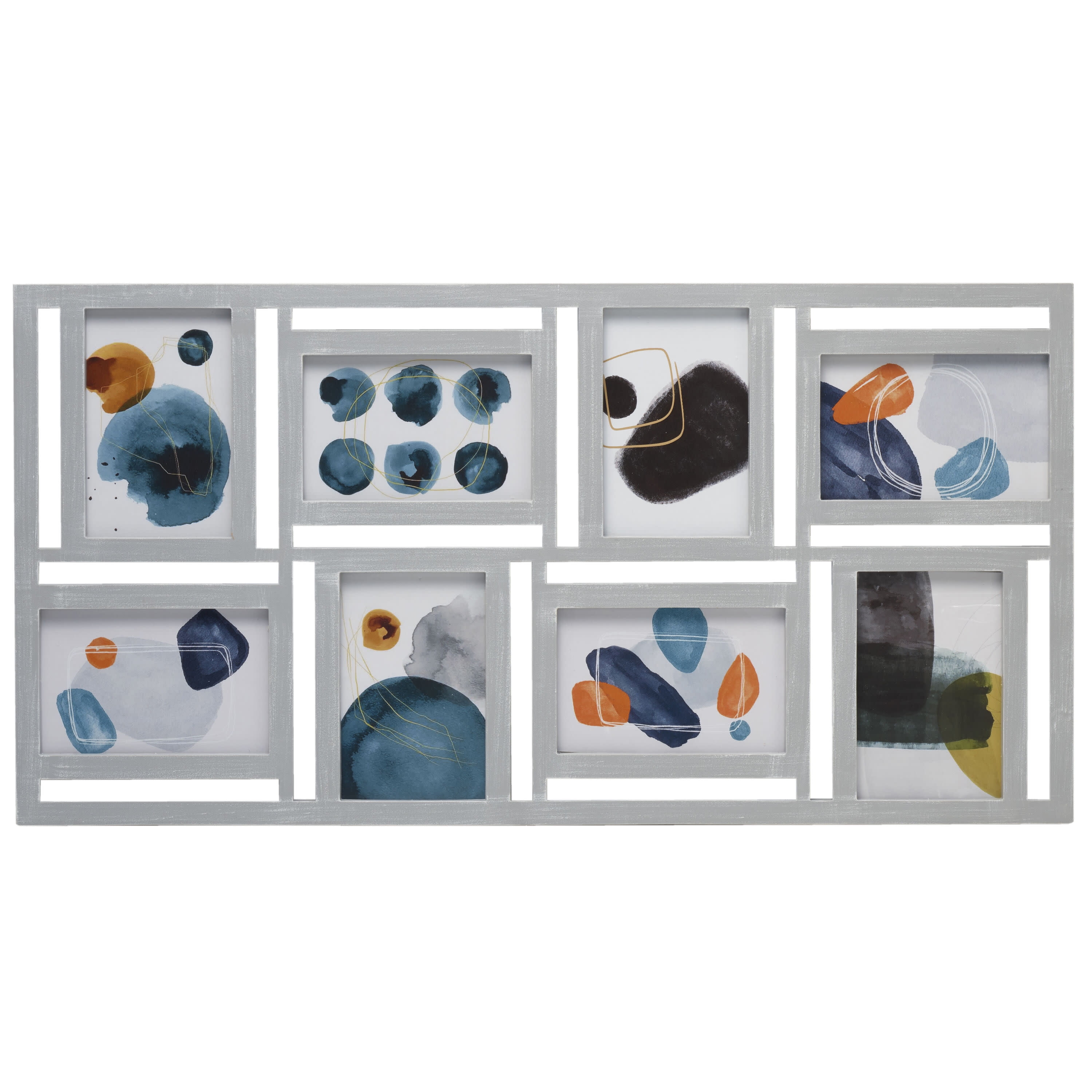 Melannco 25x15 inch 8-Opening Plastic Collage Frame in Distressed Gray ...