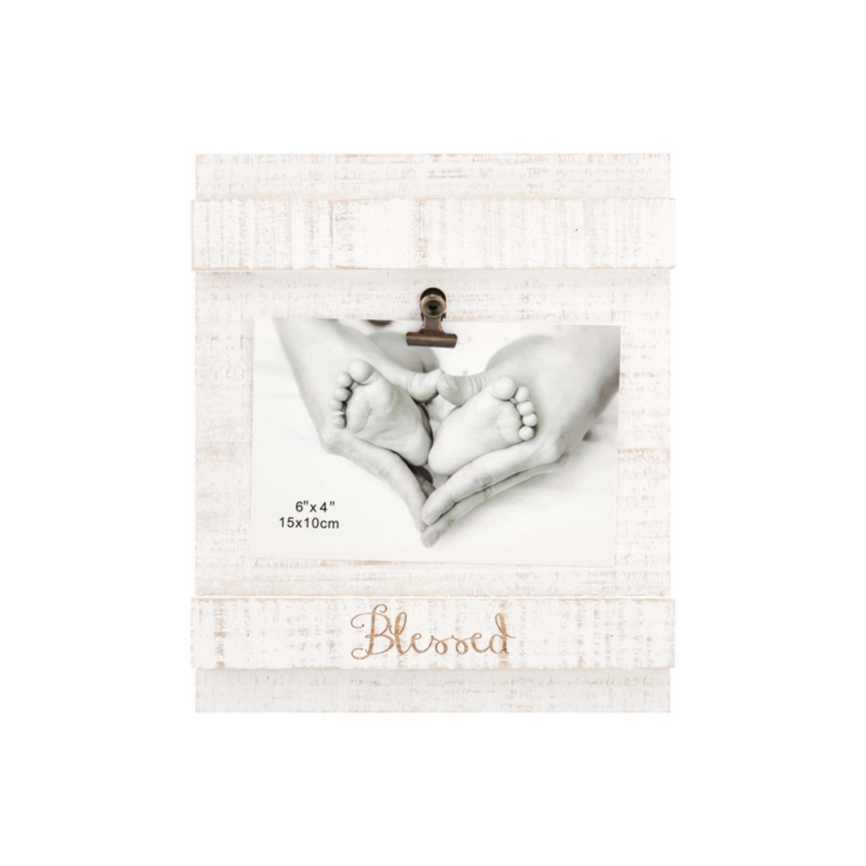 Melannco 8X9-inch Clip Frame with Laser Sentiment-6X4-Blessed - Walmart.com