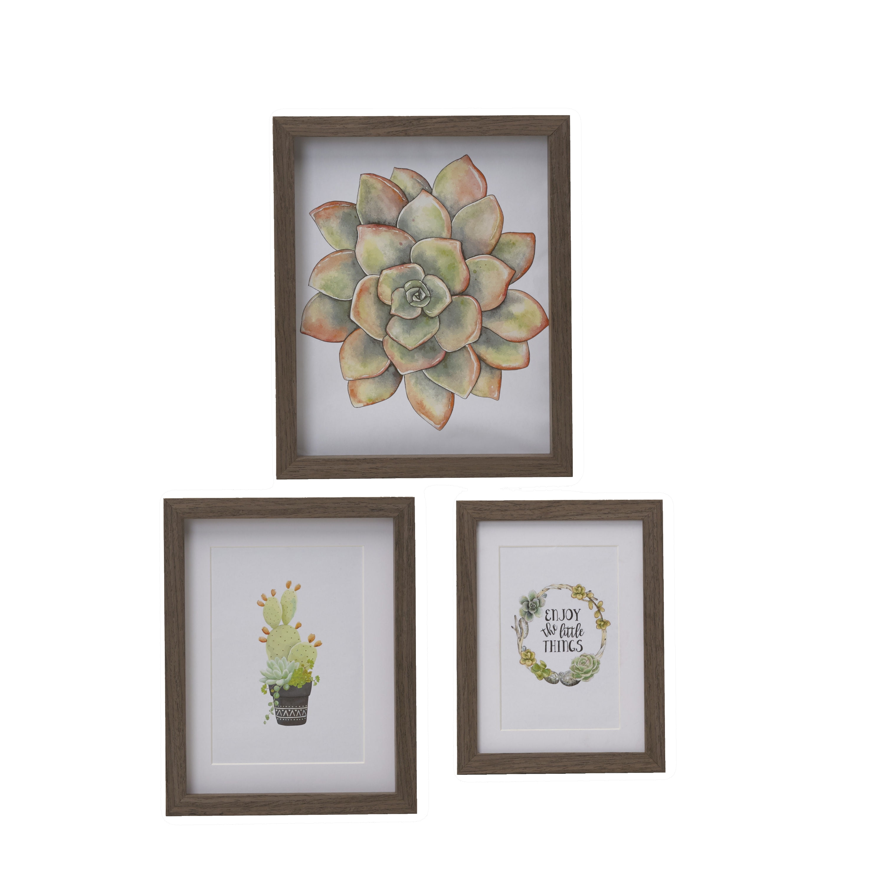 Melannco 3-Piece Photo Frame Set - 4x6, 5x7, 8x10 - Brown MDF - Walmart.com