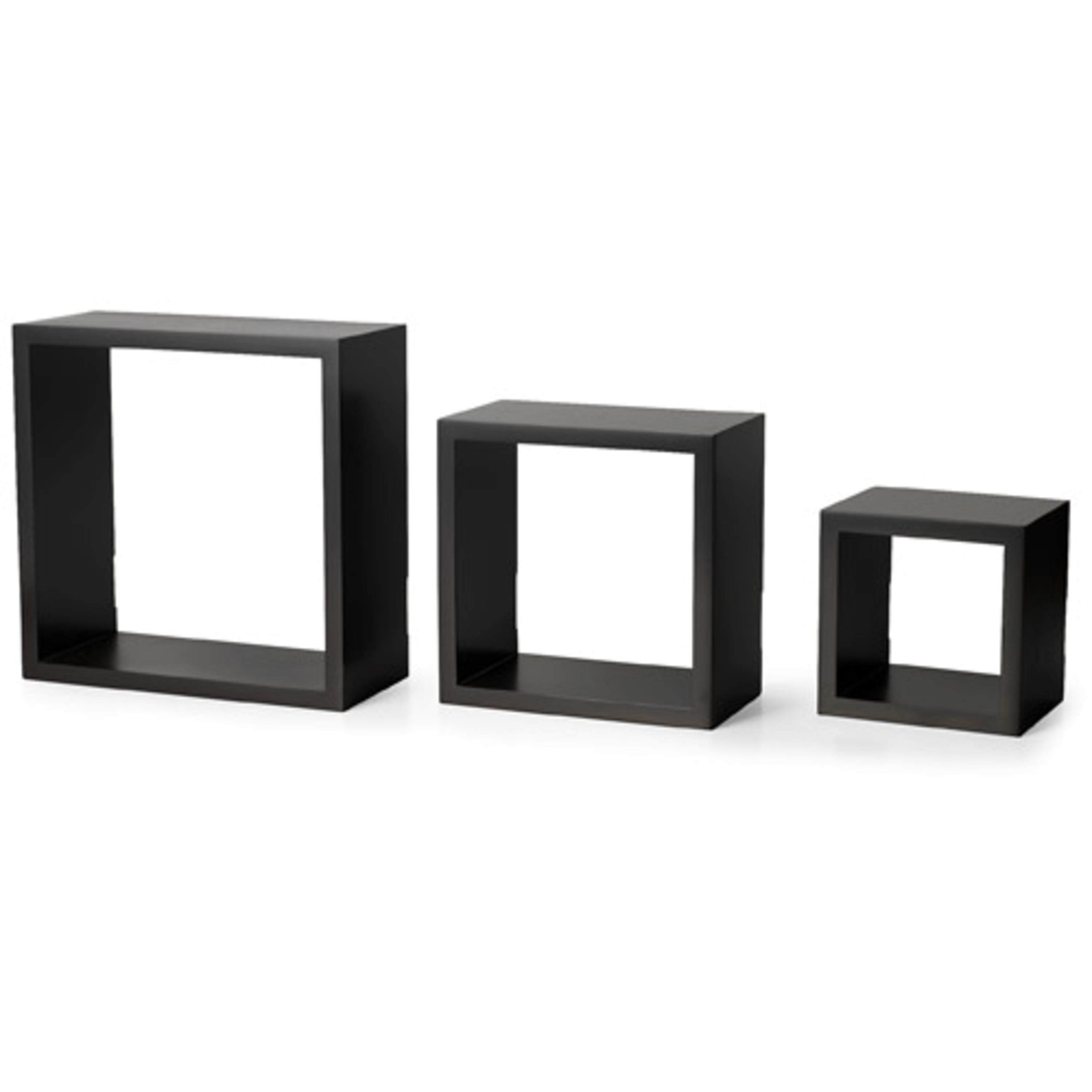 Melannco Set of 3 Square Wood Shelves in Espresso Brown - Walmart.com