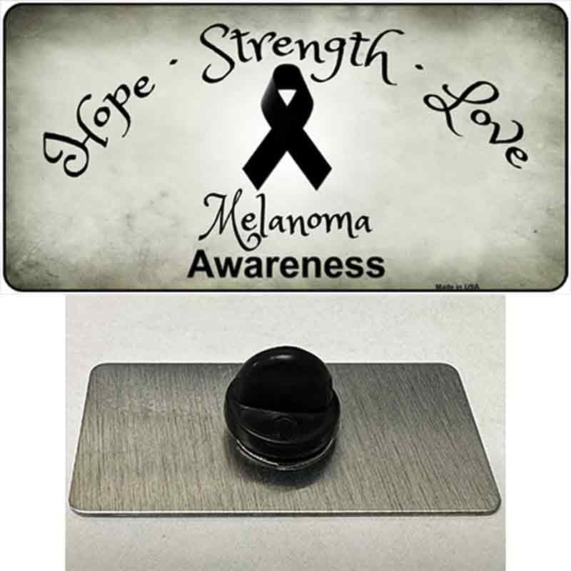 Melanoma Cancer Ribbon Novelty Metal Hat Pin 1.5" x 0.75" Hat Pin (PIN ...