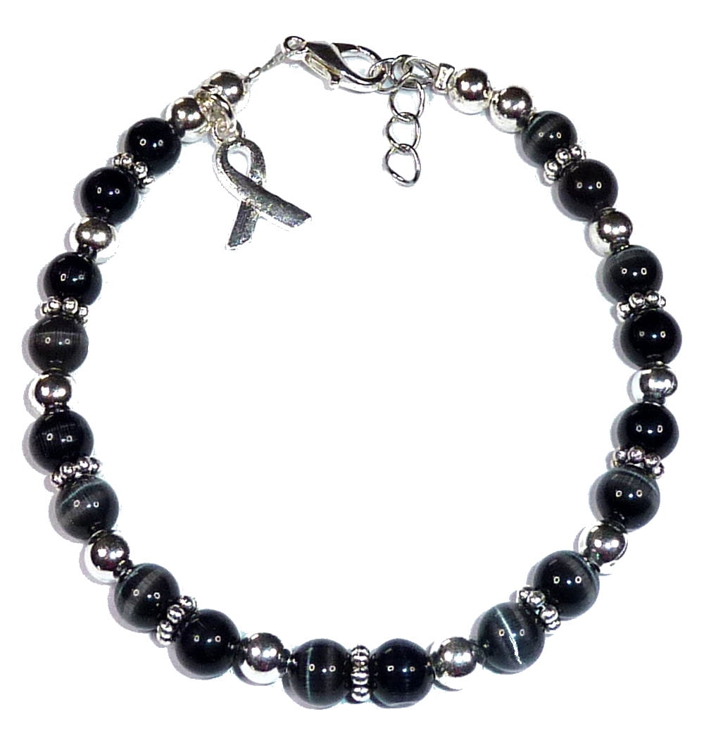 Melanoma - Skin Cancer Awareness Bracelet by Hidden Hollow Beads - 7 3/ ...