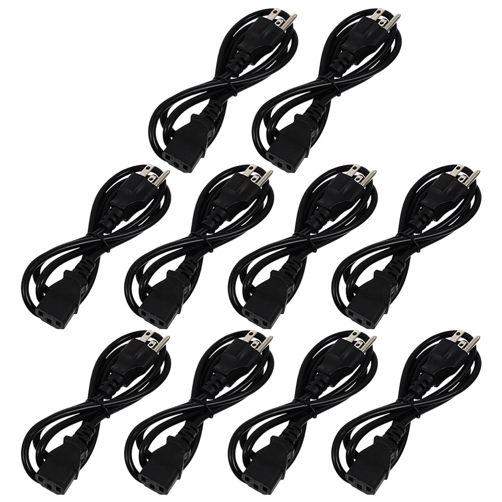Melantax 10 Pack Pure Copper 3-pin AC Power Cord US Plug for Desktop ...
