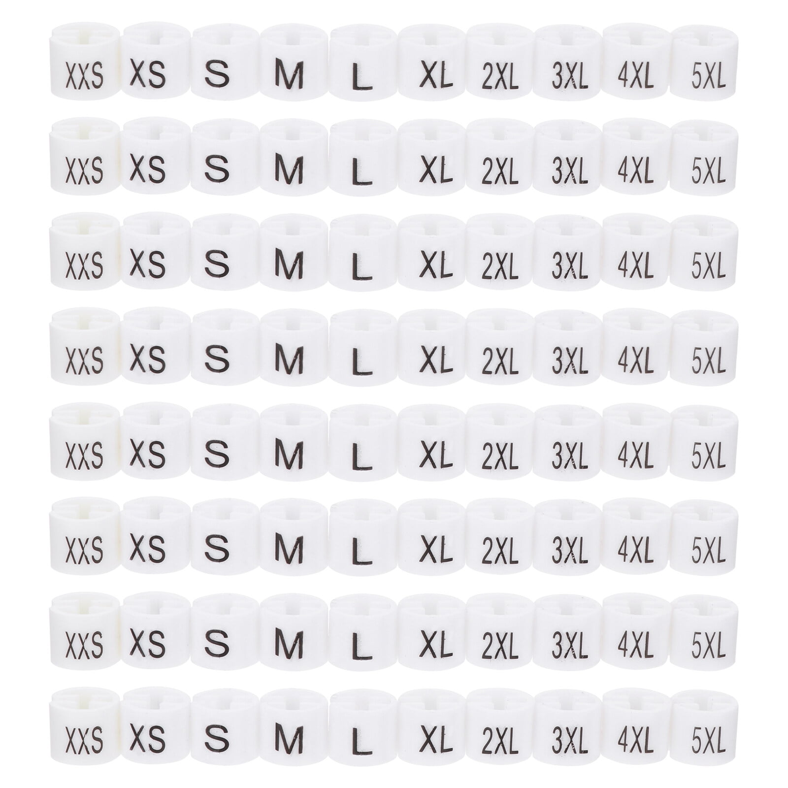 Melantax 100-Pack Plastic Hanger Size Markers Color Coded Hanger Size ...