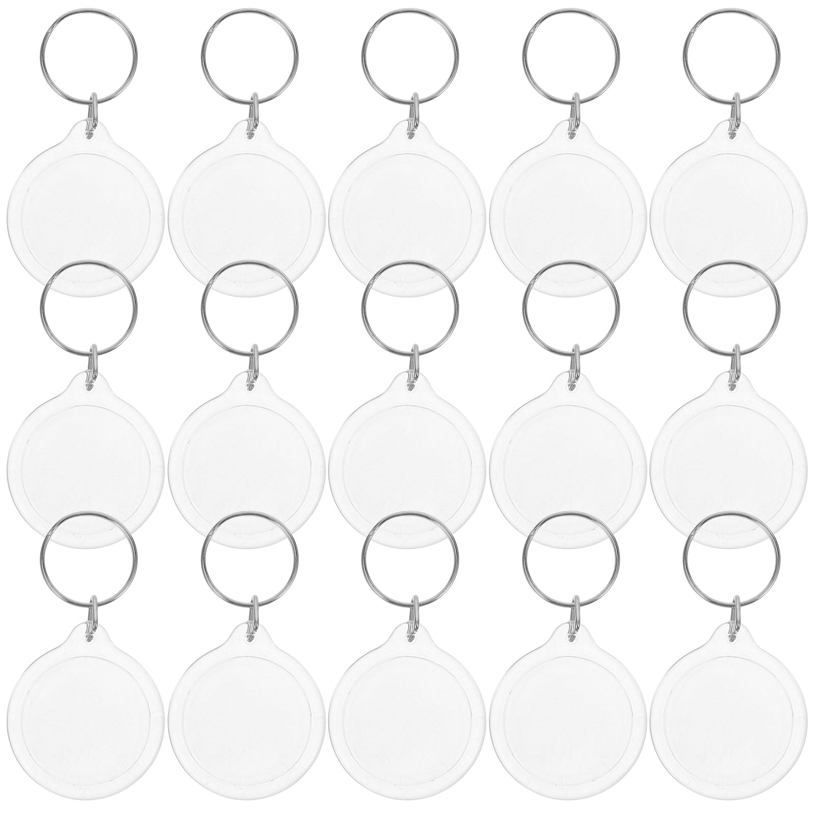 Melantax 100pcs Clear Acrylic Round Photo Keychain Blank Picture Frame ...