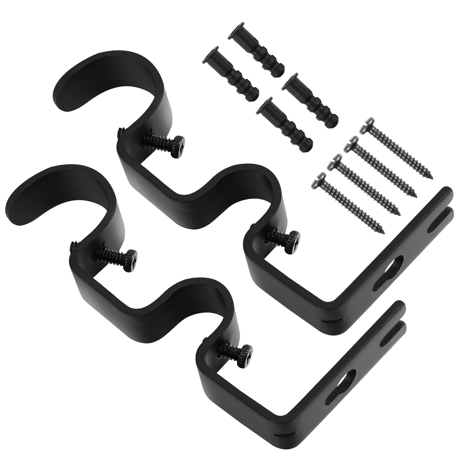 Melantax 2 Pack Double Curtain Rod Brackets Curtain Double Rod Bracket ...