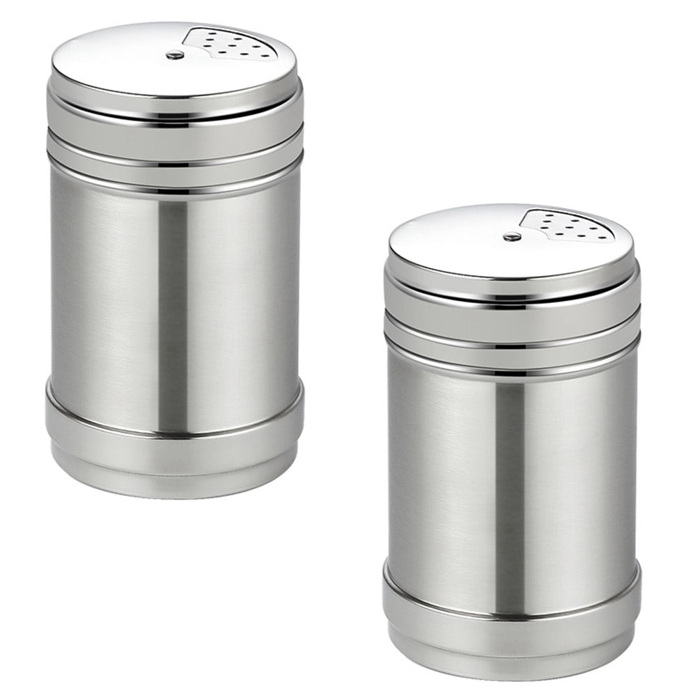 Melantax 2-pack portable salt shaker round spice box twist cover spice ...