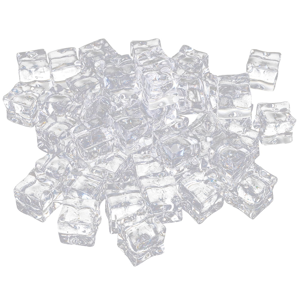 Melantax 200 Pieces Fake Ice Cubes Clear Acrylic Ice Cubes Reusable ...