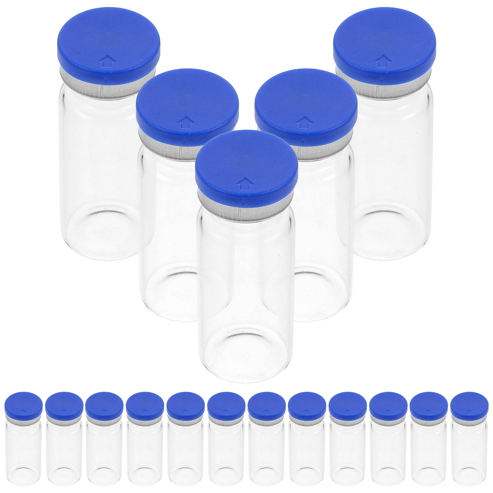 Melantax 20pcs Practical 10ml Transparent Small Bottle Transparent Flat ...