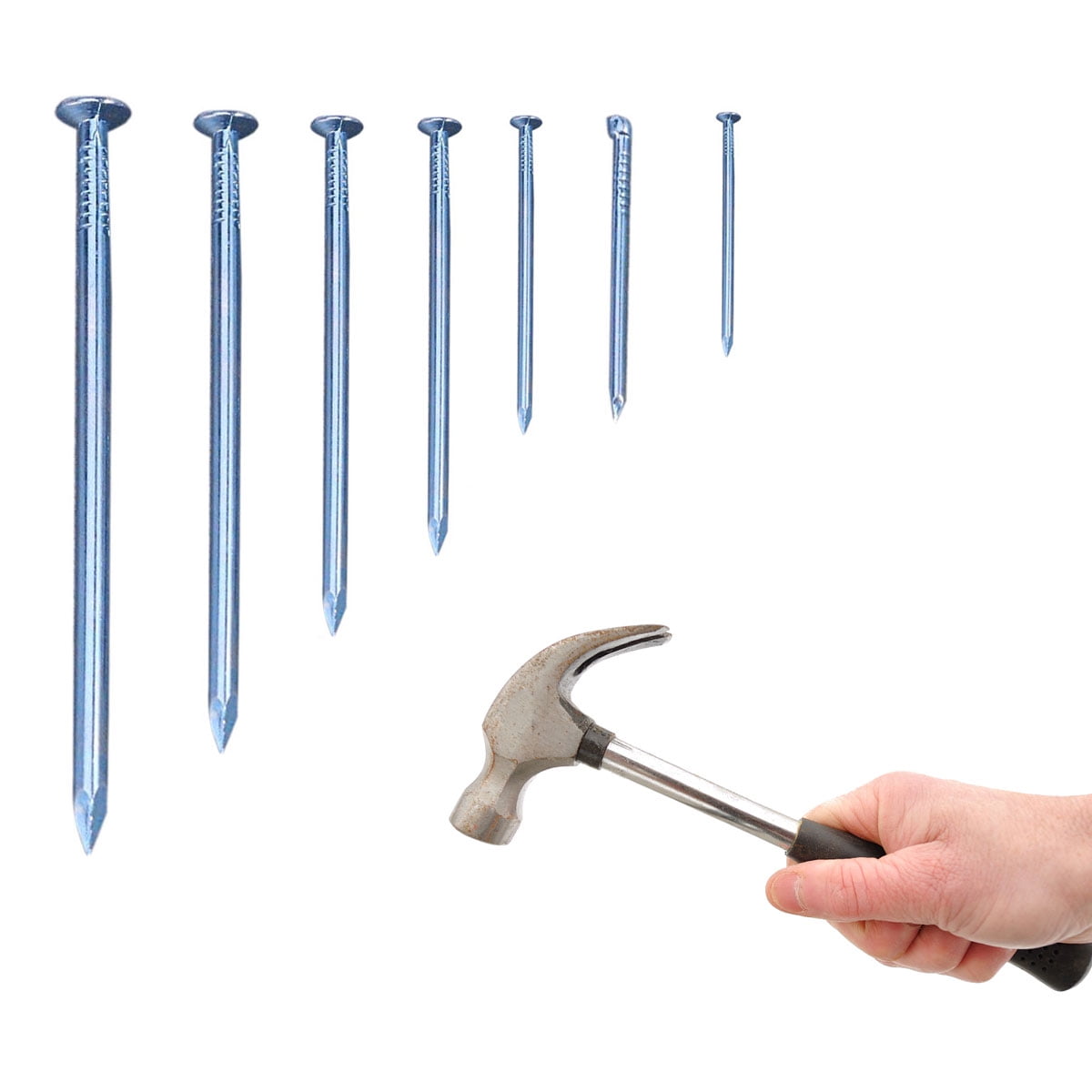 Melantax 240-Pack Assorted Brad Nails Round Picture Hanging Nails ...