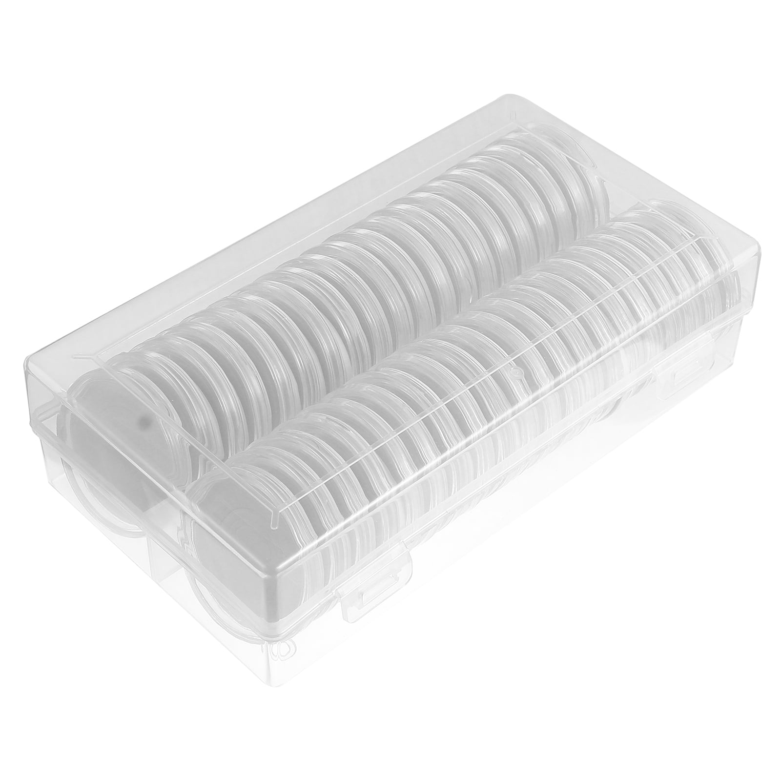 Melantax 40 Pieces Coin Boxes Transparent Round Plastic Coin Containers ...