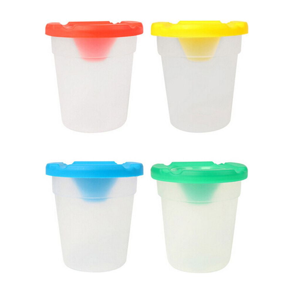 Melantax 8-piece spill-proof paint cups with colored lids and 6-piece ...
