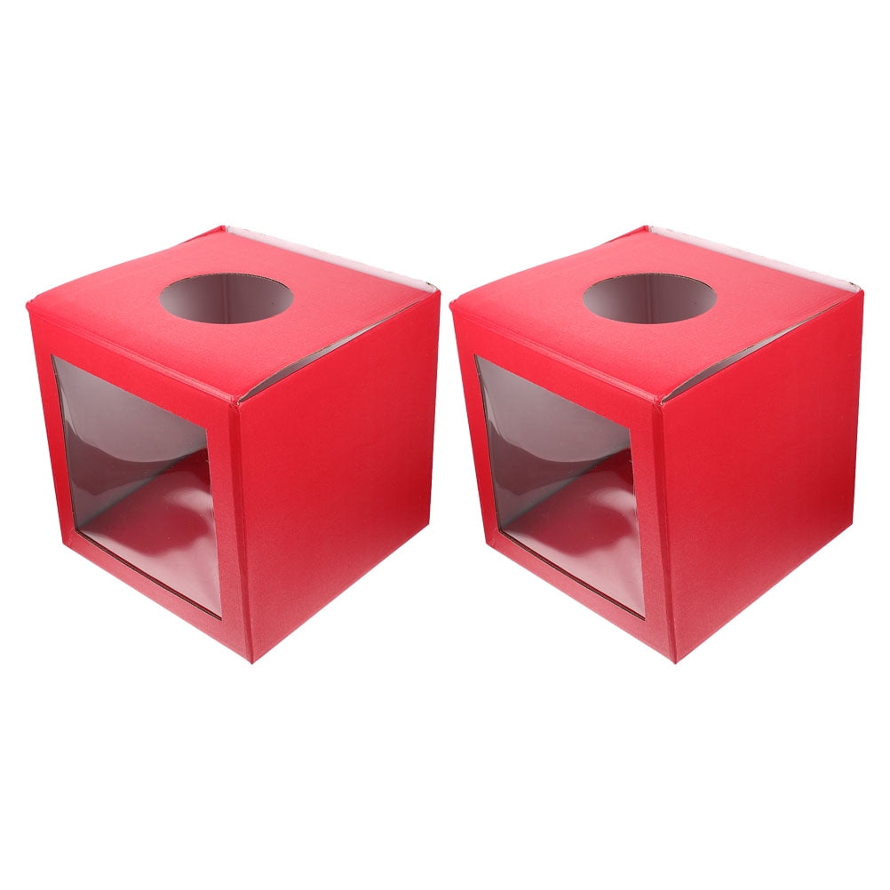 OUNONA Red Paper Raffle Boxes with Slot for Fundraising Events Reusable ...
