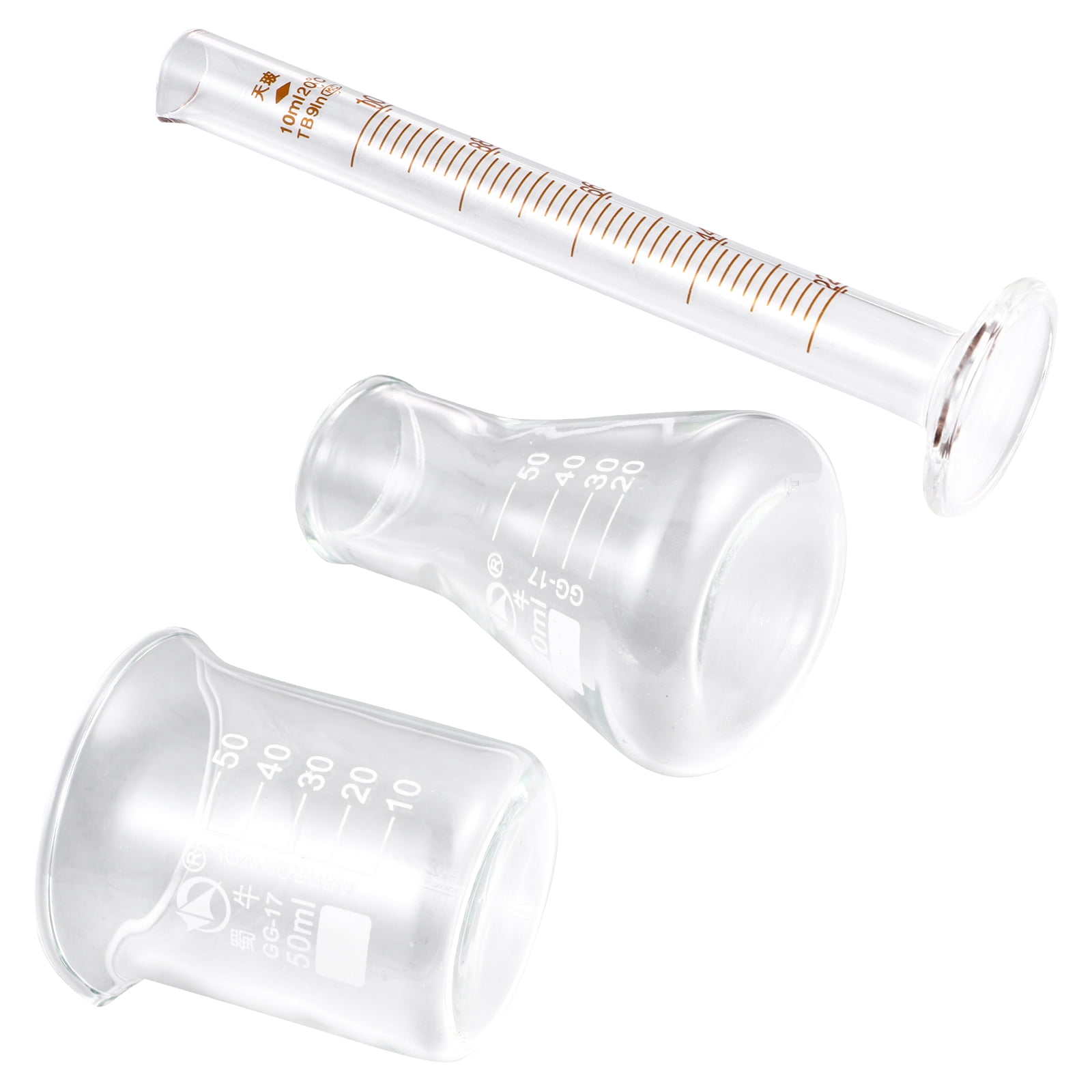 Melantax Case Pack Glass Cylinder Beaker Erlenmeyer Flask Science ...