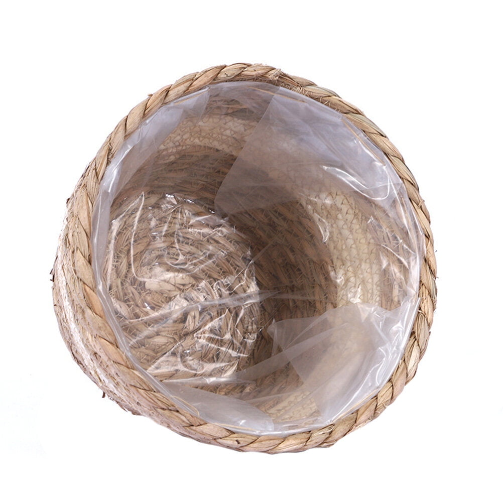Melantax Pack of woven straw flower pots indoor flower pots plant ...