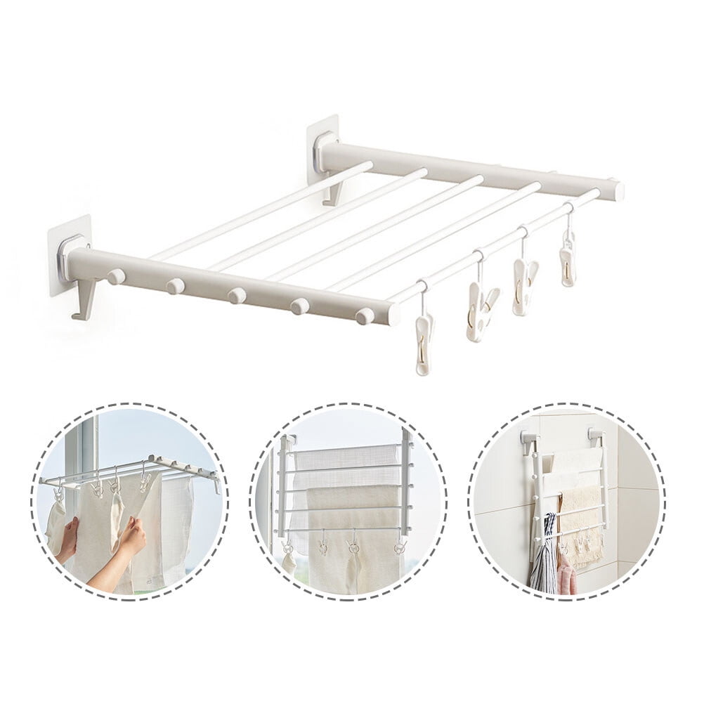 Melantax Wall-mounted foldable laundry drying rack hidden simple ...