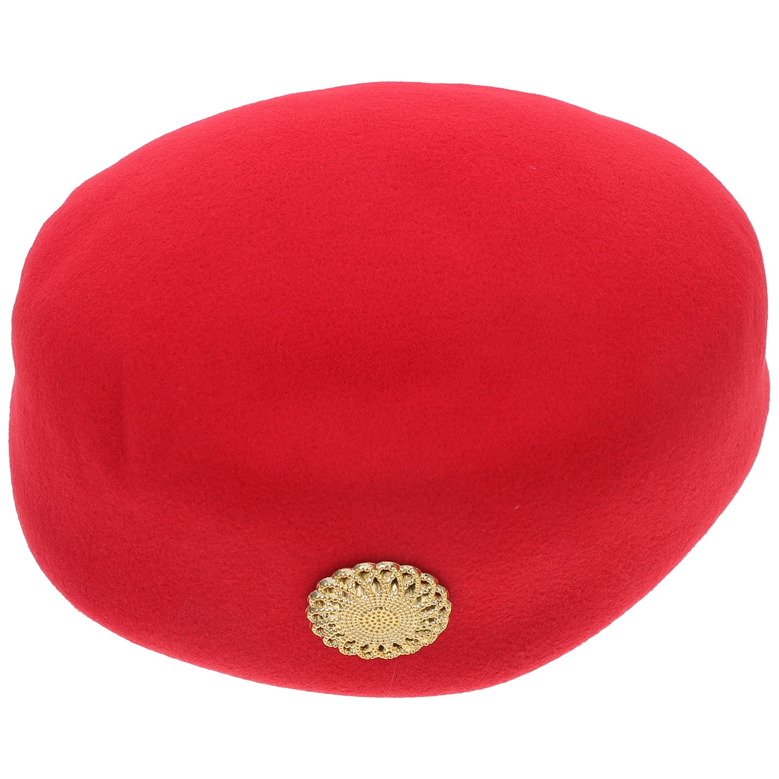 Melantax Women's Red Stewardess Hat Felt Stewardess Hat Costume ...