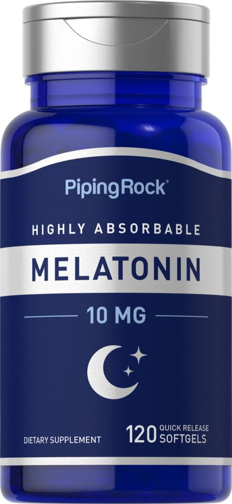 Melatonin 10mg | 120 Softgels | by Piping Rock - Walmart.com