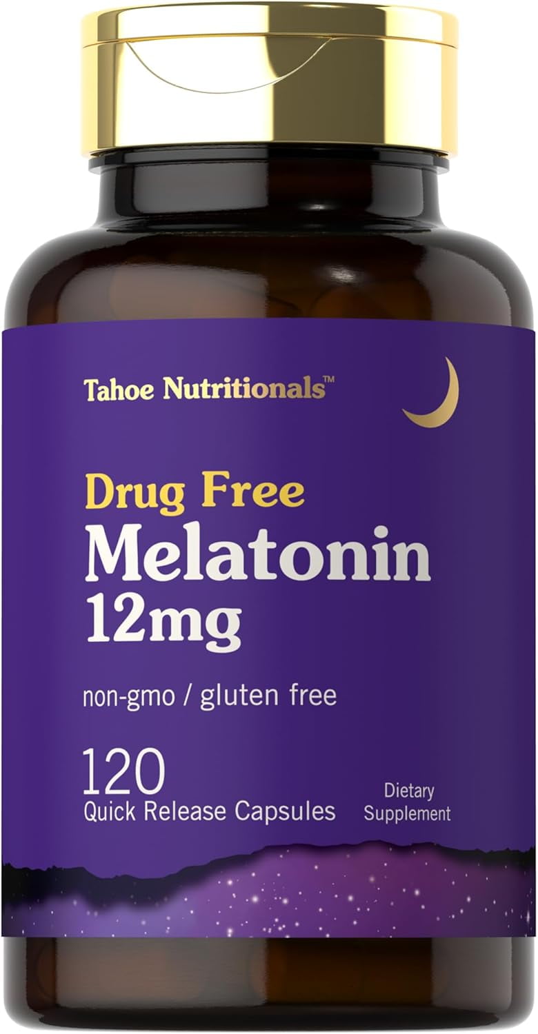 Tahoe Nutritionals Melatonin 12 mg, 120 Quick Release Capsules ...