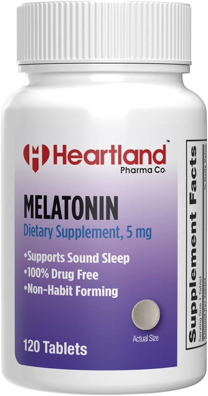 Melatonin 5mg Dietary Supplement Tablet - 100% Drug Free Sleep Aids for ...