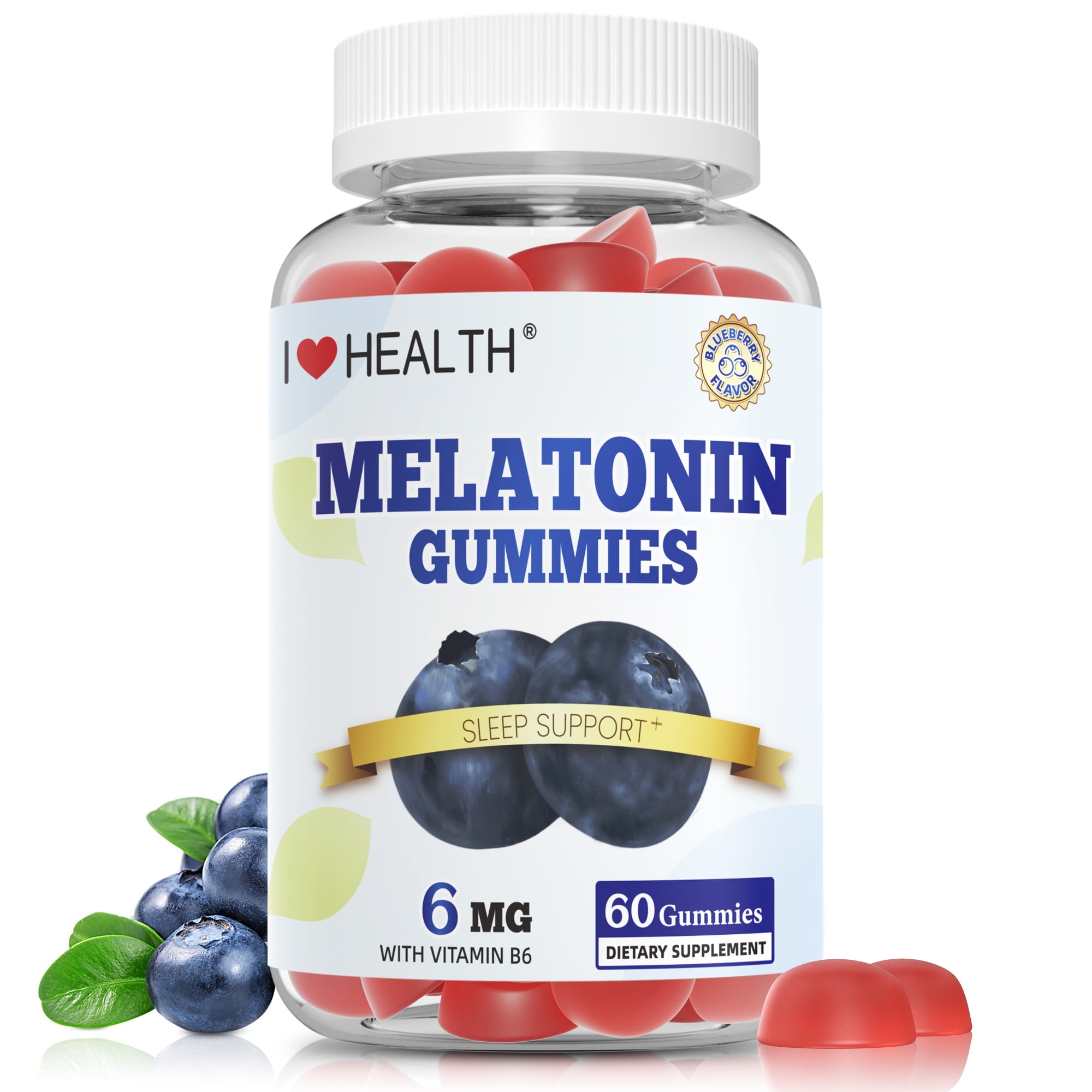 Melatonin 6mg + Vitamin B6 6mg Gummies Sleep Aid, 60 Melatonin Gummies ...
