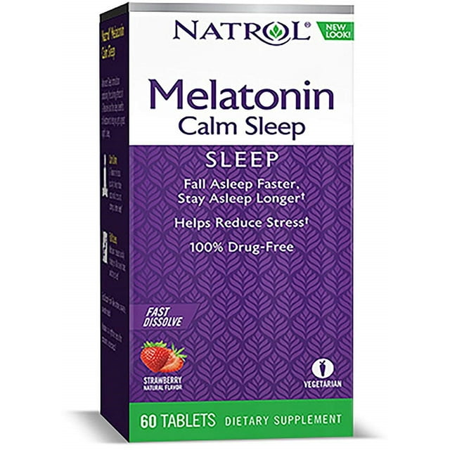Melatonin, Calm Sleep, Fast Dissolve Tablets, Strawberry 60 Each ...