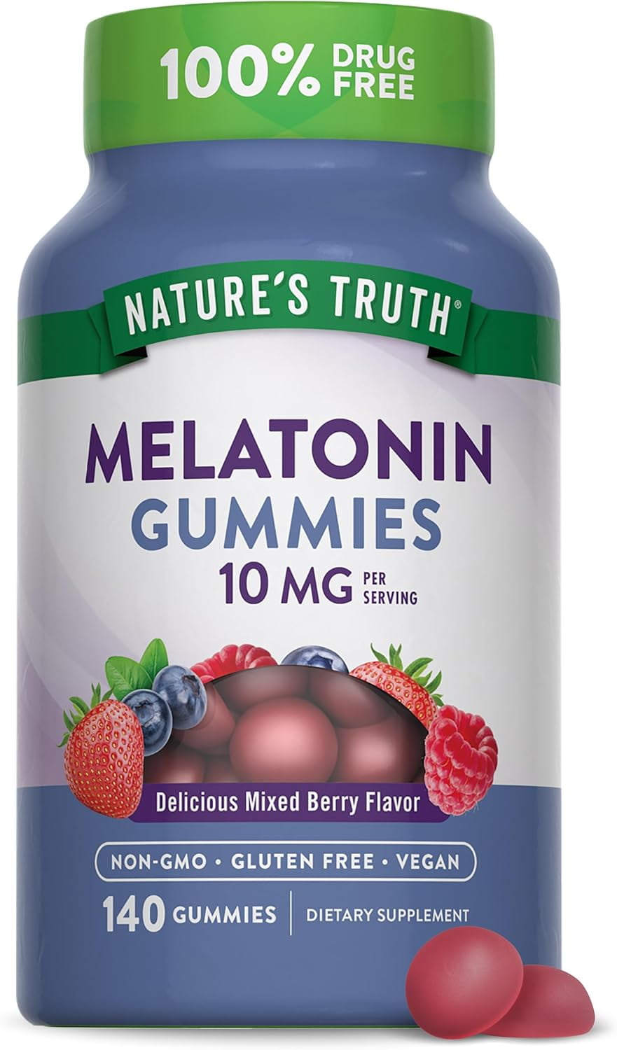 Melatonin Gummies 10mg | 140 Count | Berry Flavor | For Men and Women ...