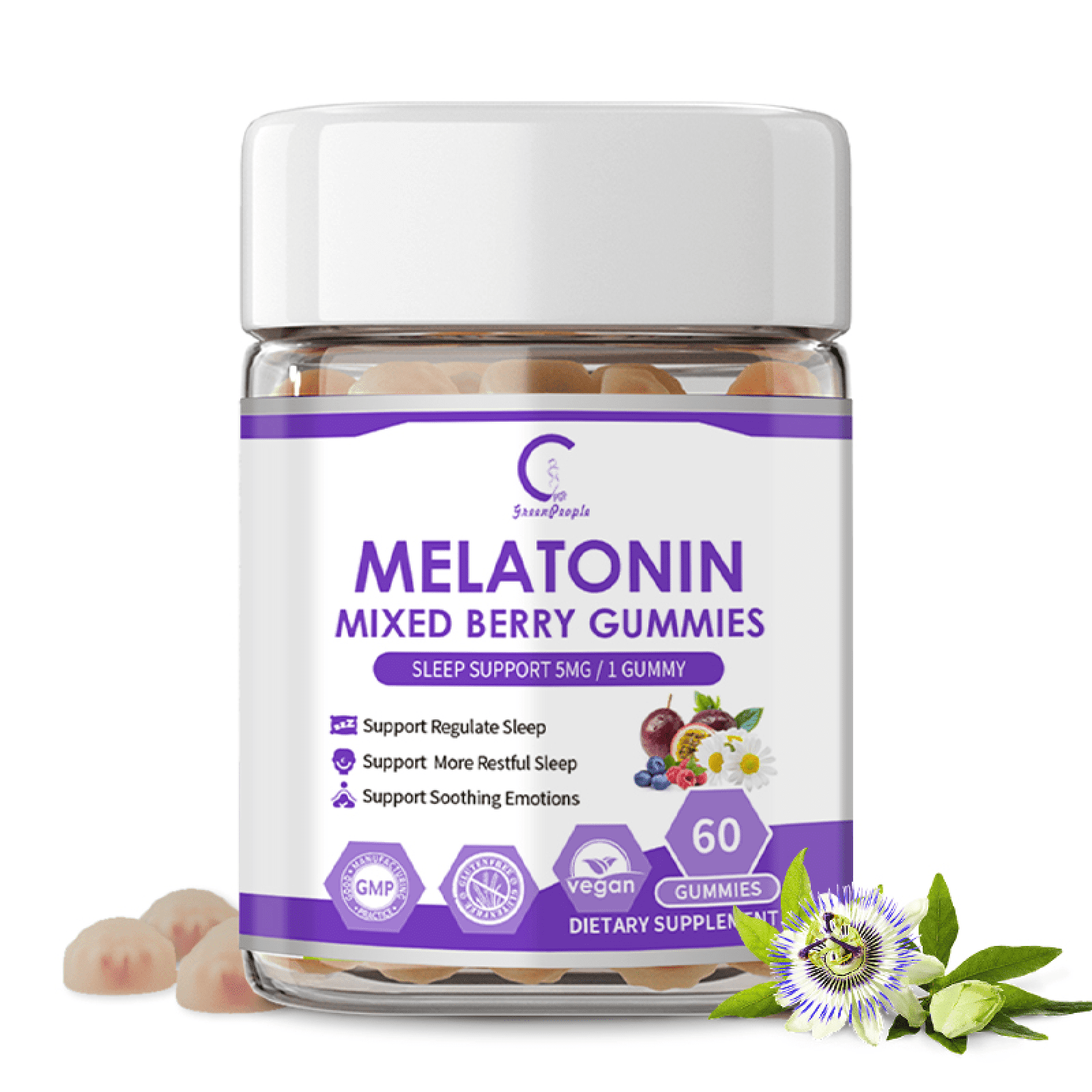 Melatonin Gummies 5 mg - Melatonin Supplements - Sleep Aid for Adults ...
