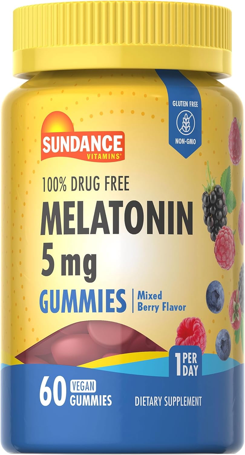 Sundance Melatonin Health Adult Chewable, Gluten Free, Vegan Gummies ...