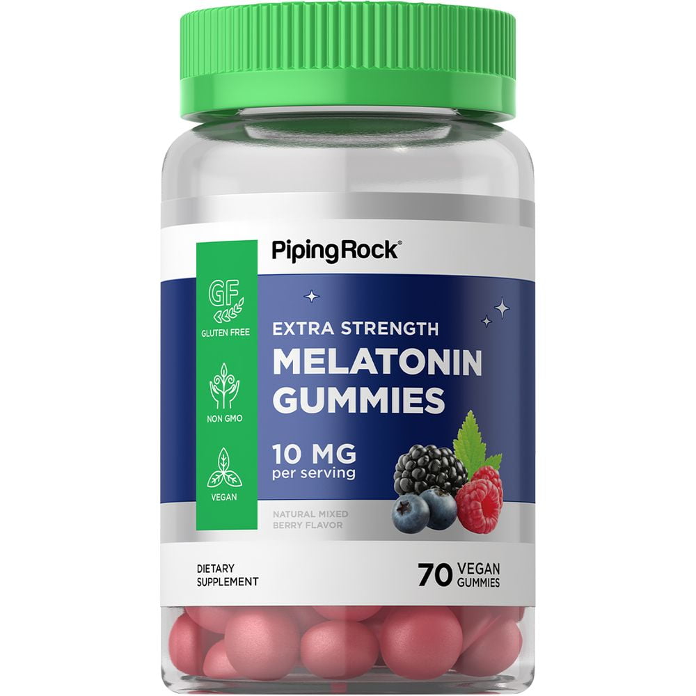 Melatonin Gummies (Natural Berry) 10 mg (per serving) | 70 Vegan ...