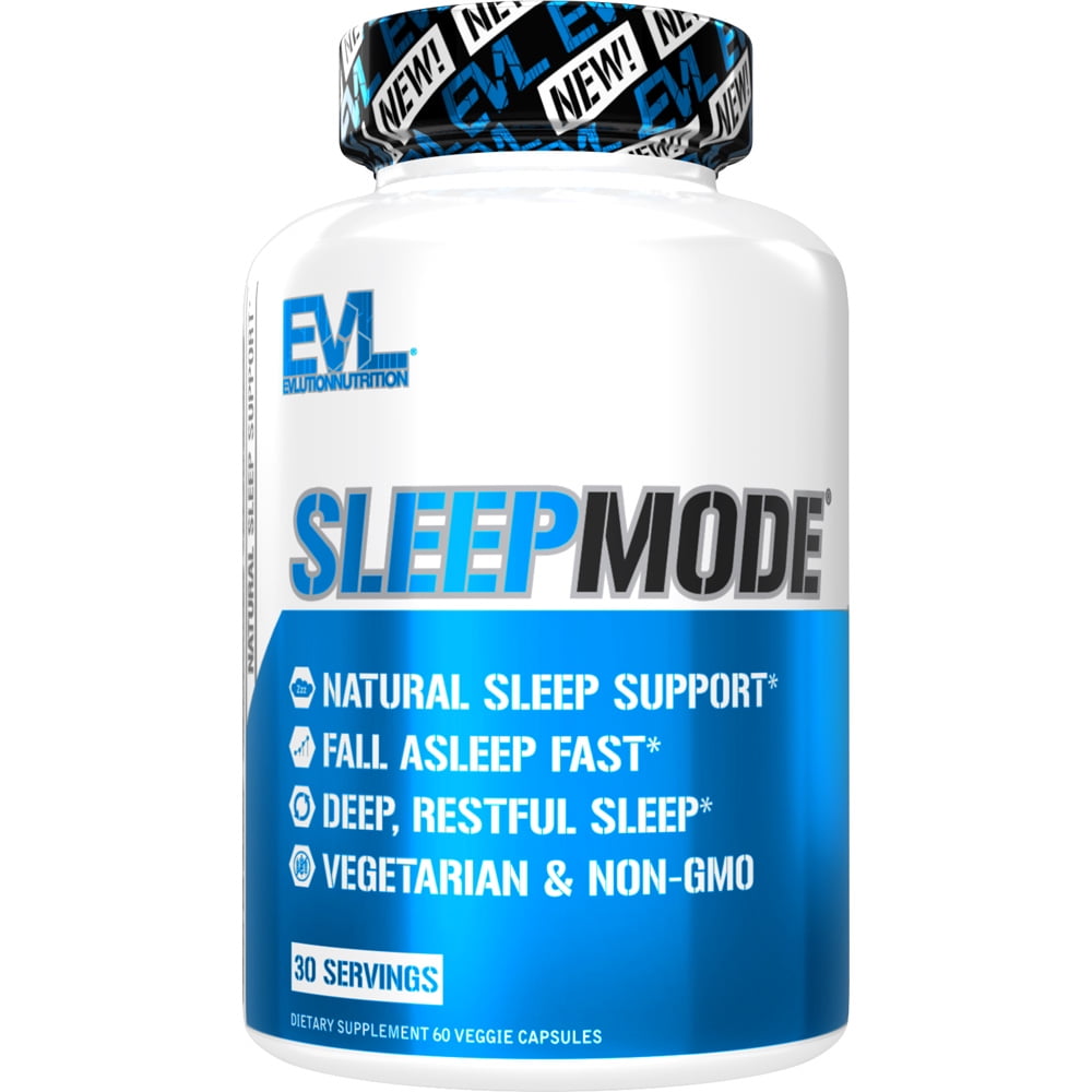 Evlution Nutrition Sleep Mode Capsules 60ct - Melatonin, L-Theanine ...