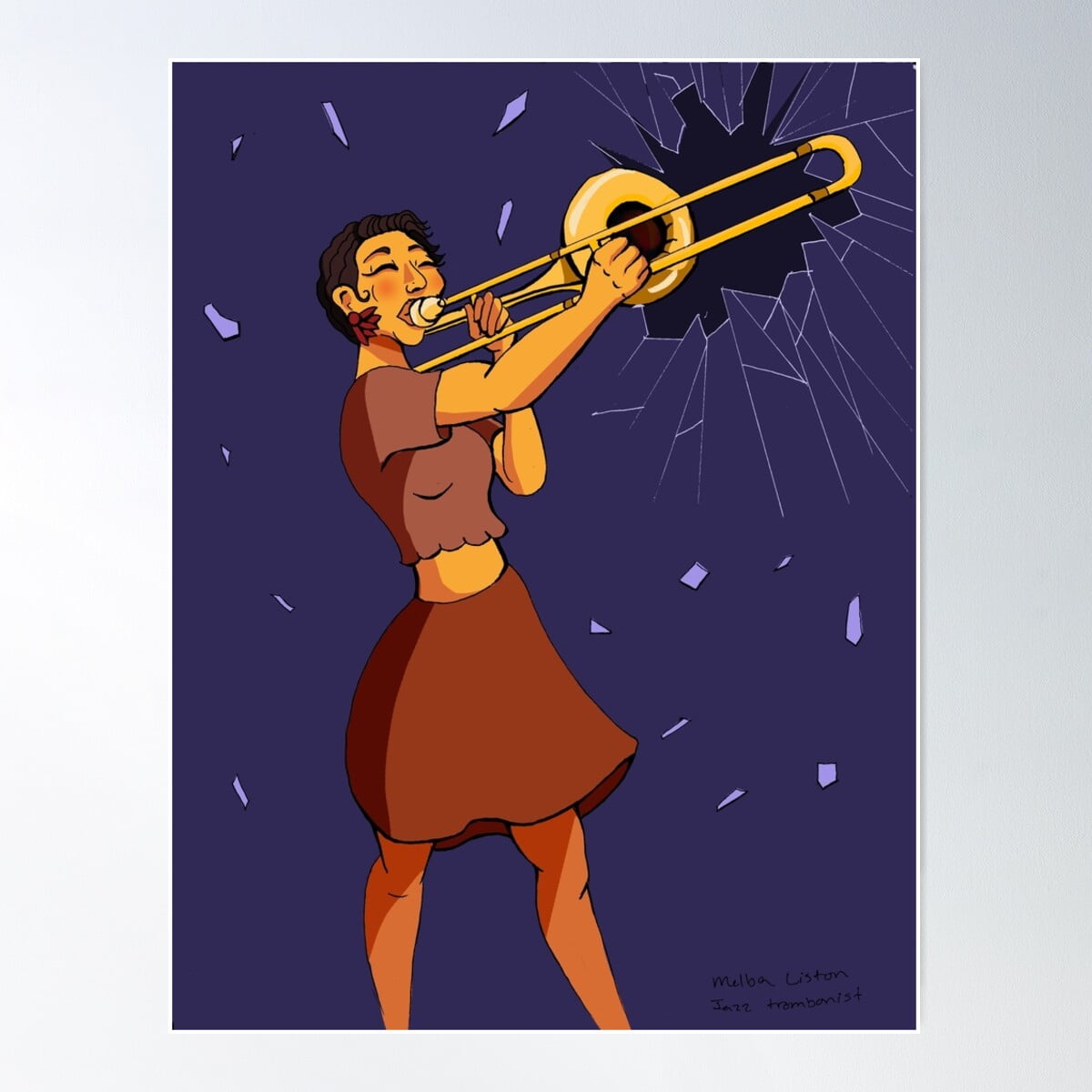 Melba Liston - Trombone Queen Poster Wall Art, Modern Wall Decor For Living Room Bedroom, 24x36 ...