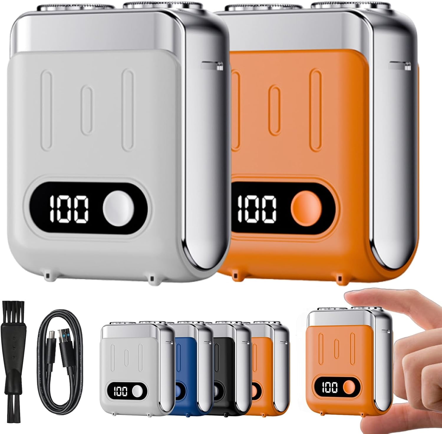 Melbob Shaver, Portable Rotary Dual Ring Electric Shaver, IPX7 ...