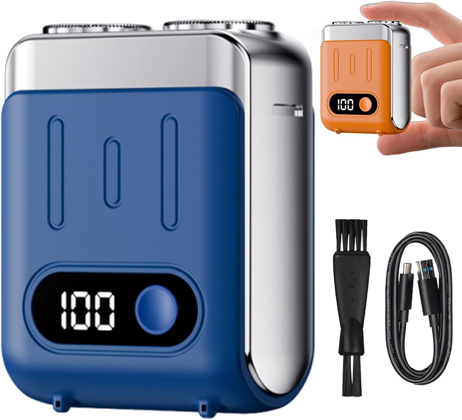 Melbob Shaver, Portable Rotary Dual Ring Electric Shaver, IPX7 ...